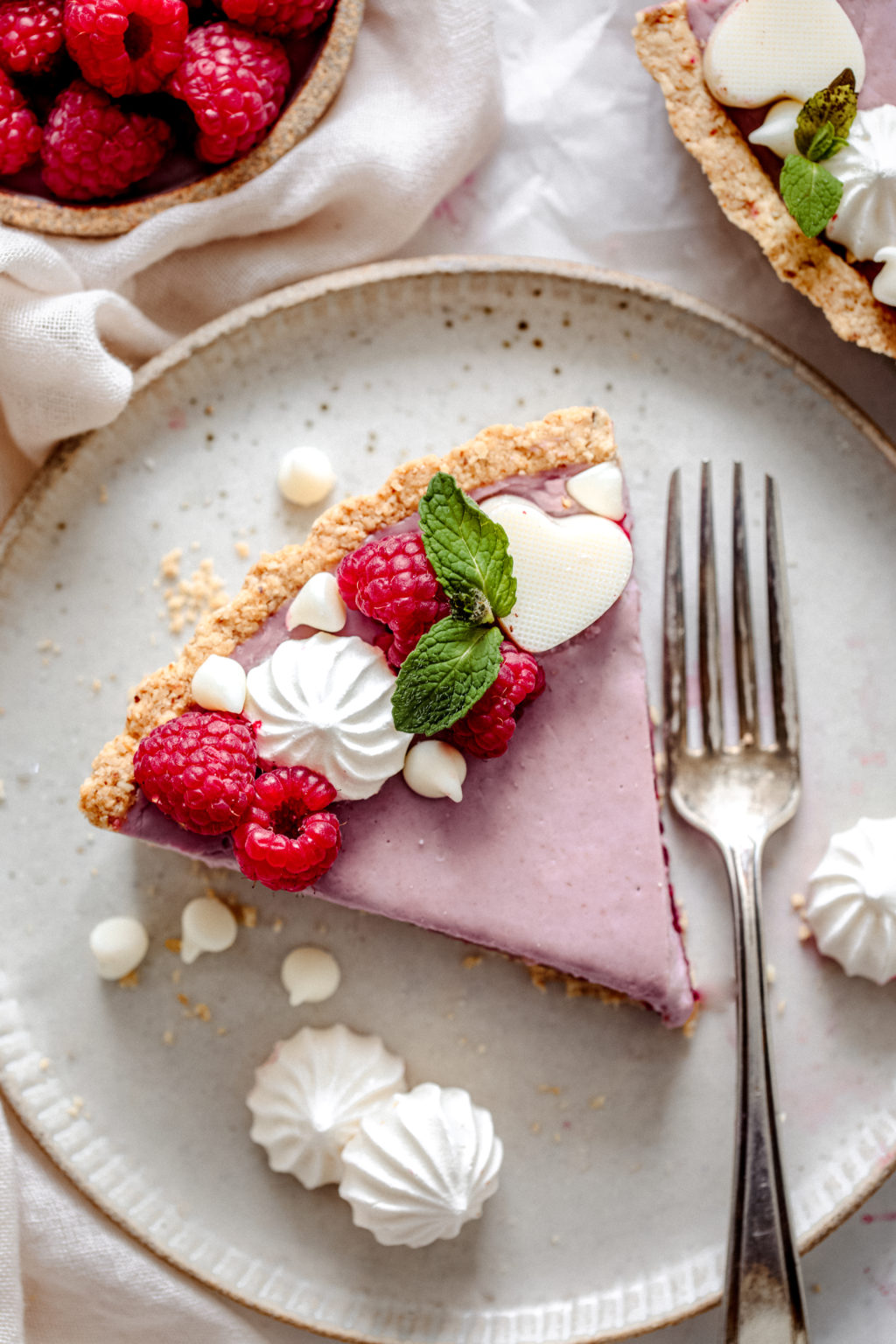 Vegan Raspberry Mousse Tart - Delight Fuel